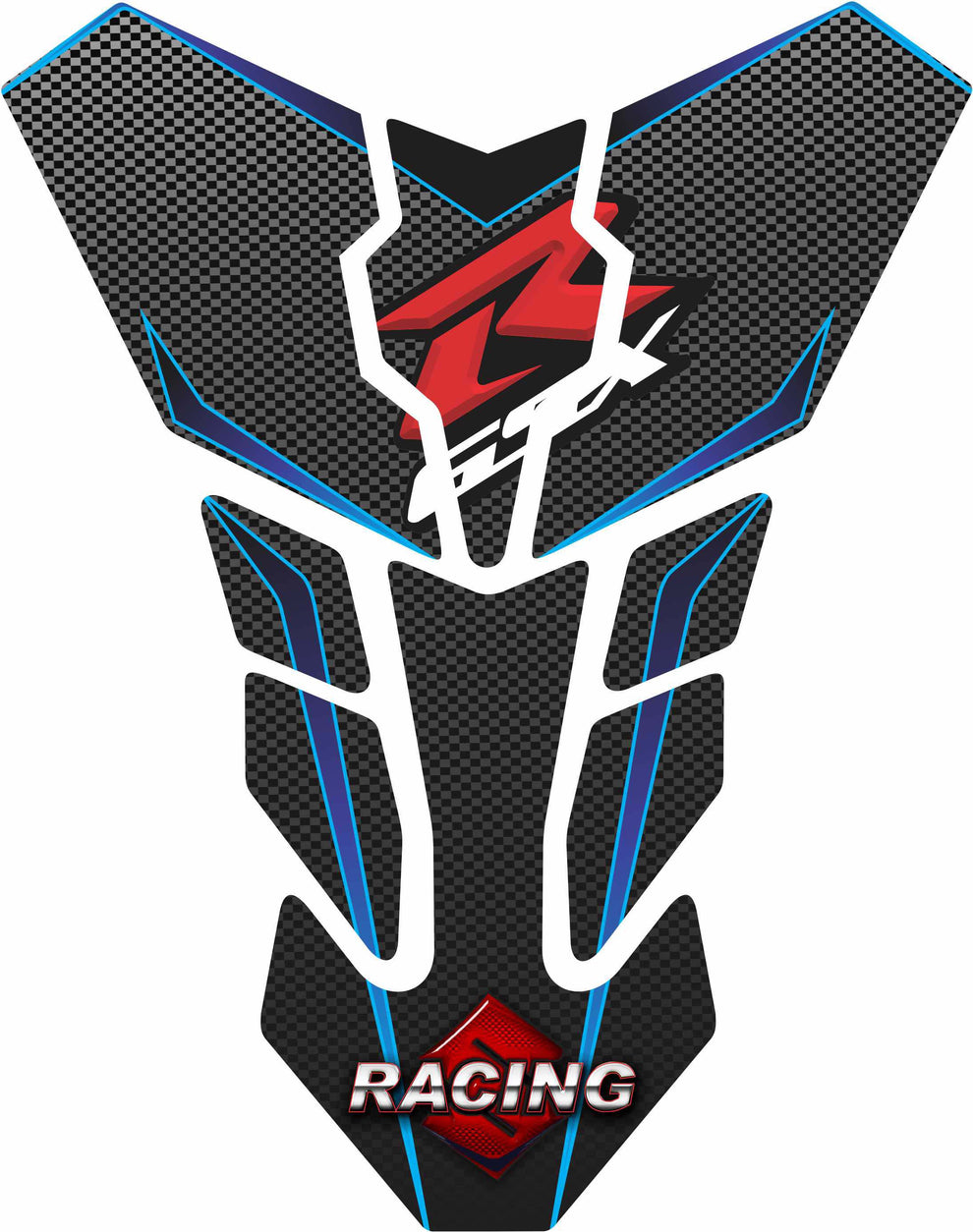 Suzuki Tank Pad - Suzuki Carbon Fibre S racing Blue Trim Tank Pad ...